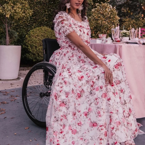 JessaKae | Dresses | Jessakae Elegant Floral Ruffle Lace Dress In Red ...